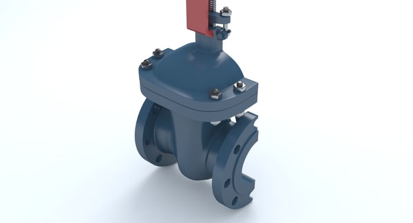 3d model gate valve cross section
