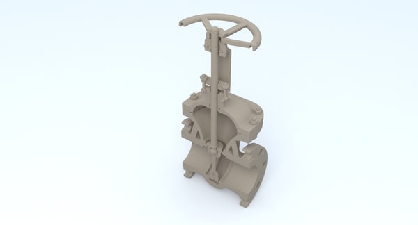 3d model gate valve cross section