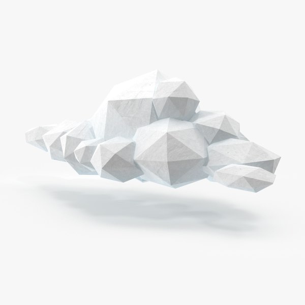 modelo 3d Low Poly White Cloud 1 - TurboSquid 1049635