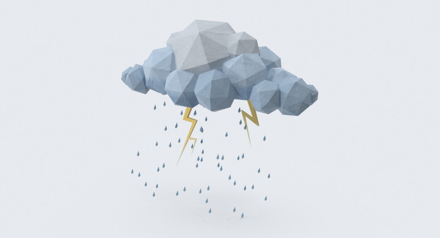 3d cloud storm lightning model