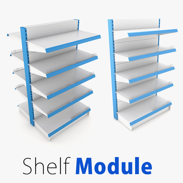 3d model shelf supermarket