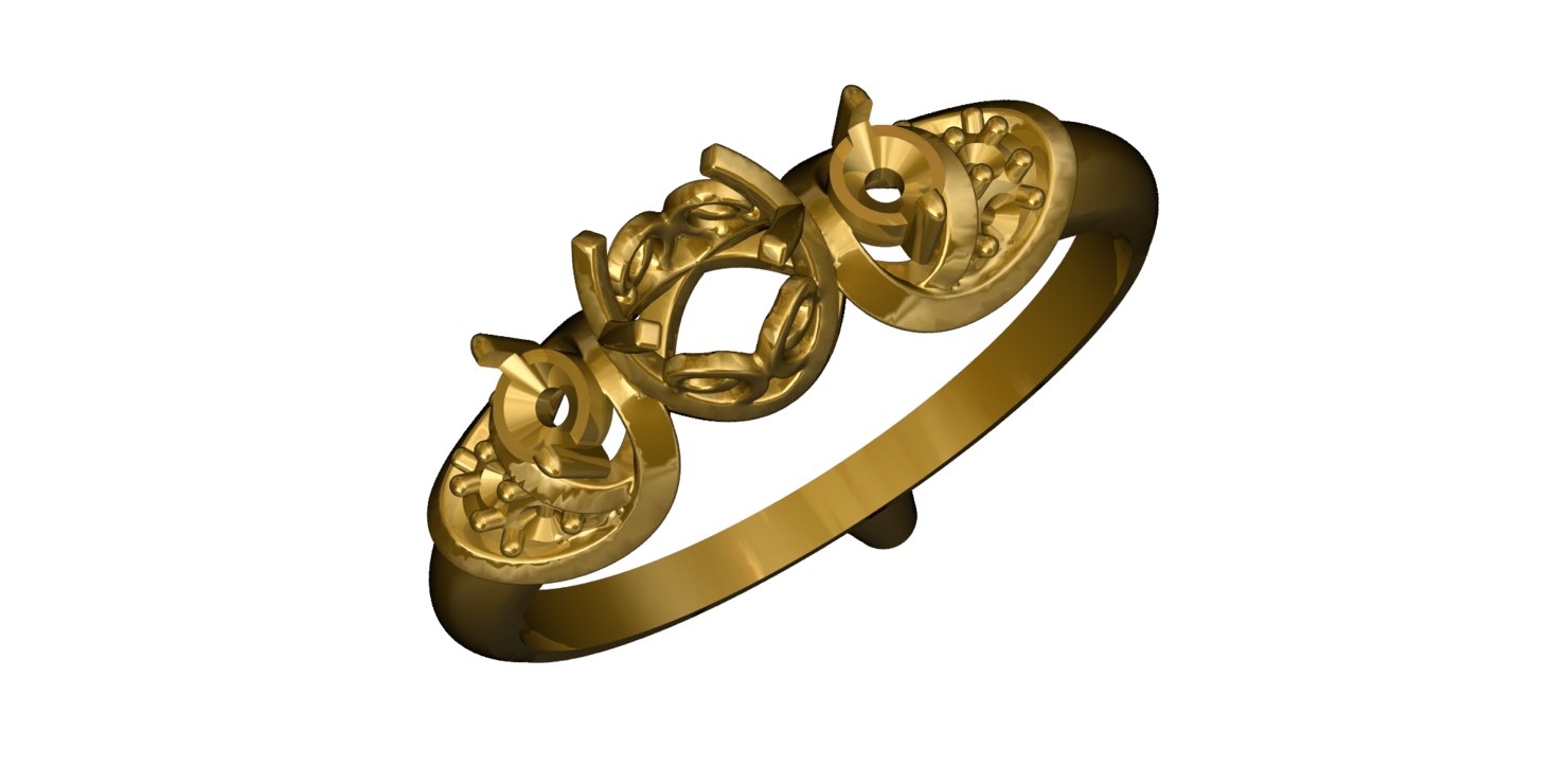 3d gold ring