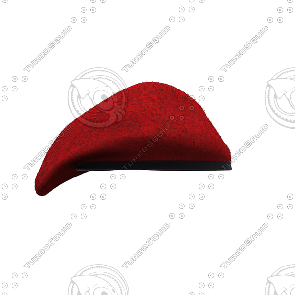 military red beret used 3d 3ds