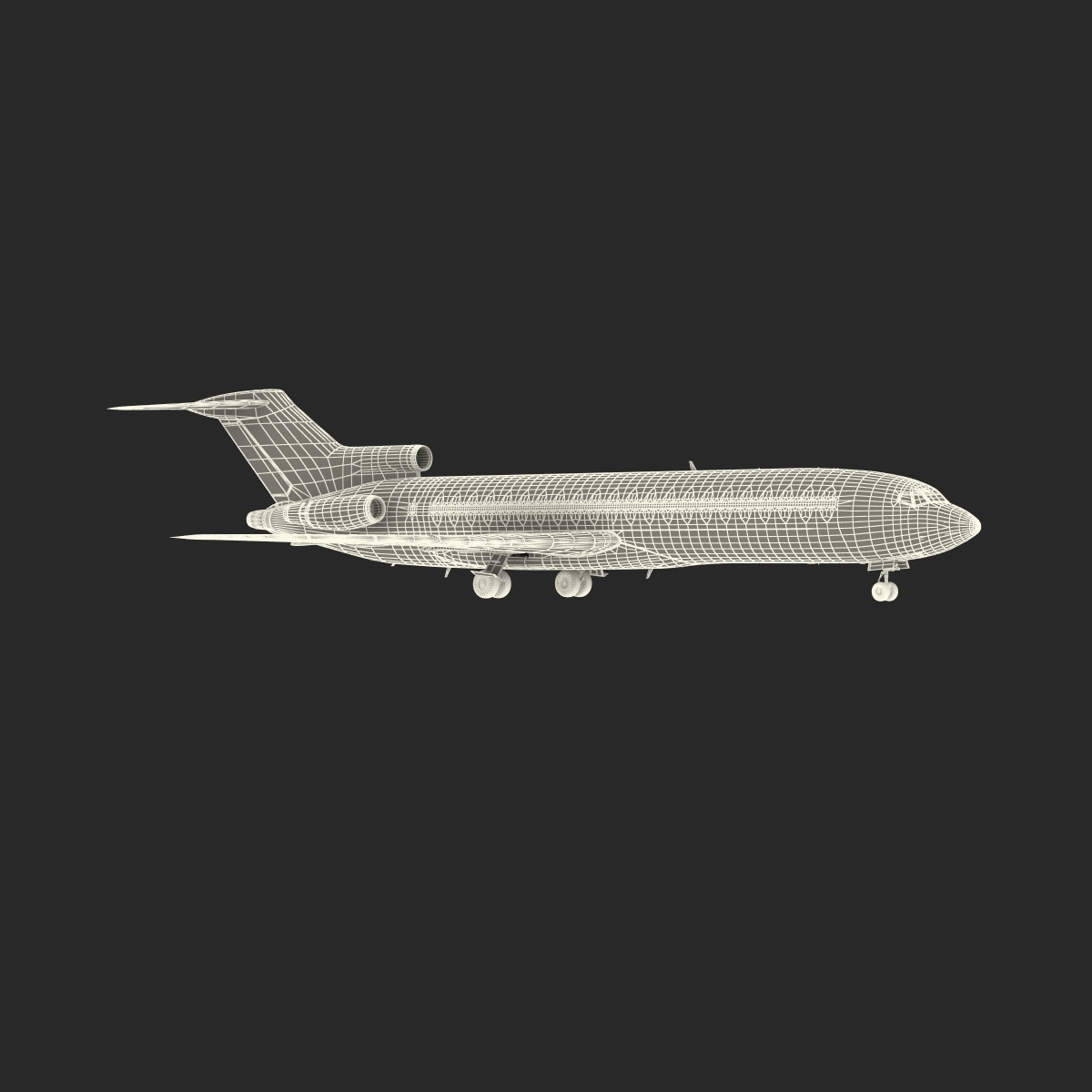 3d boeing 727-200f air france model