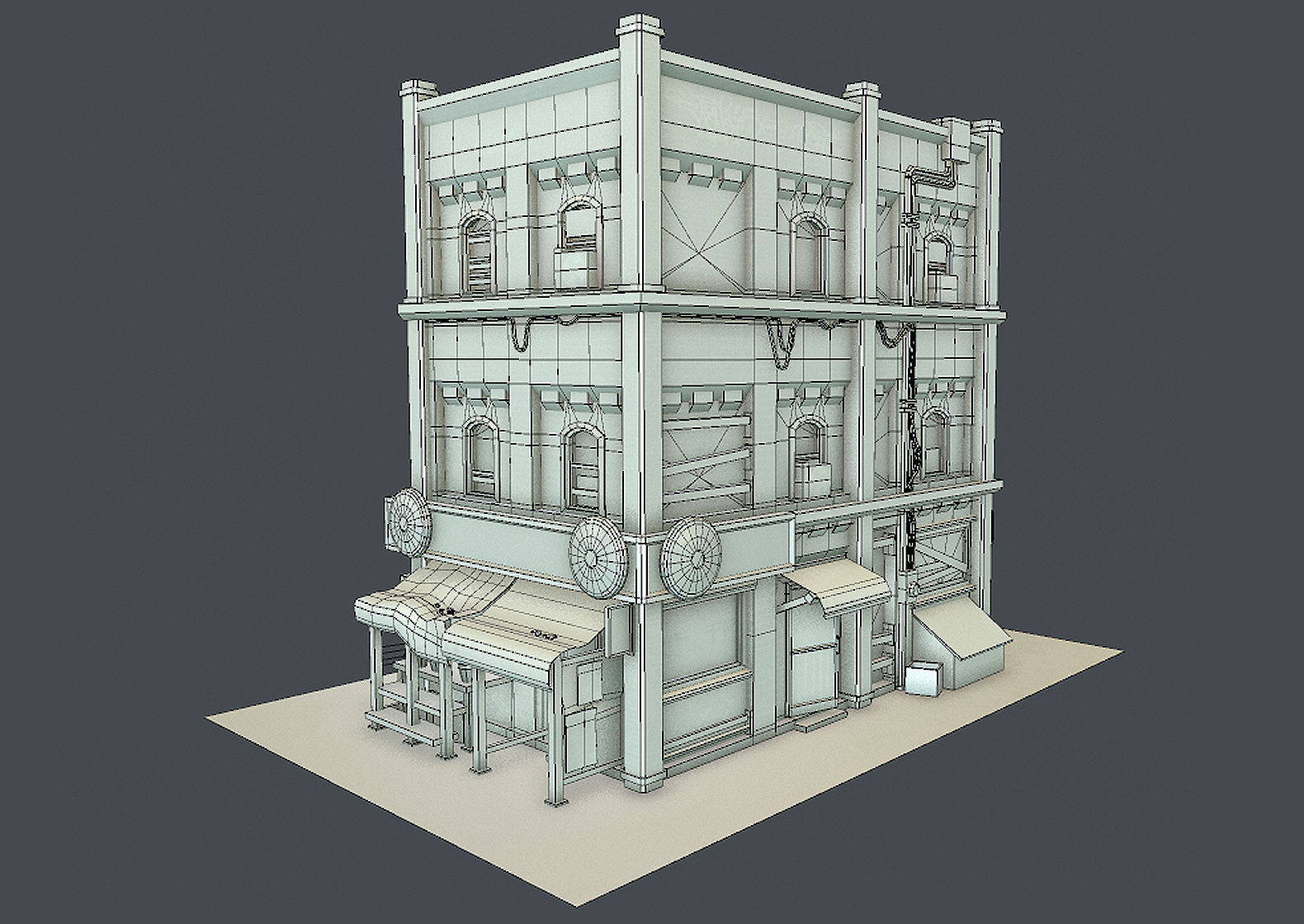 rundown store 3d model