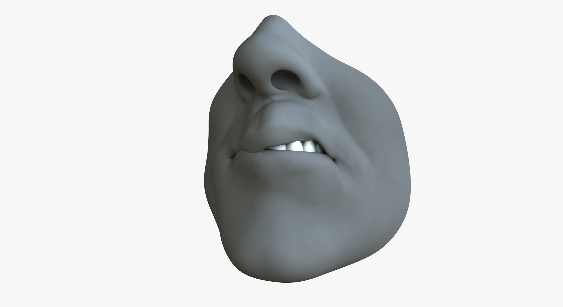 male mouth rig 3d model