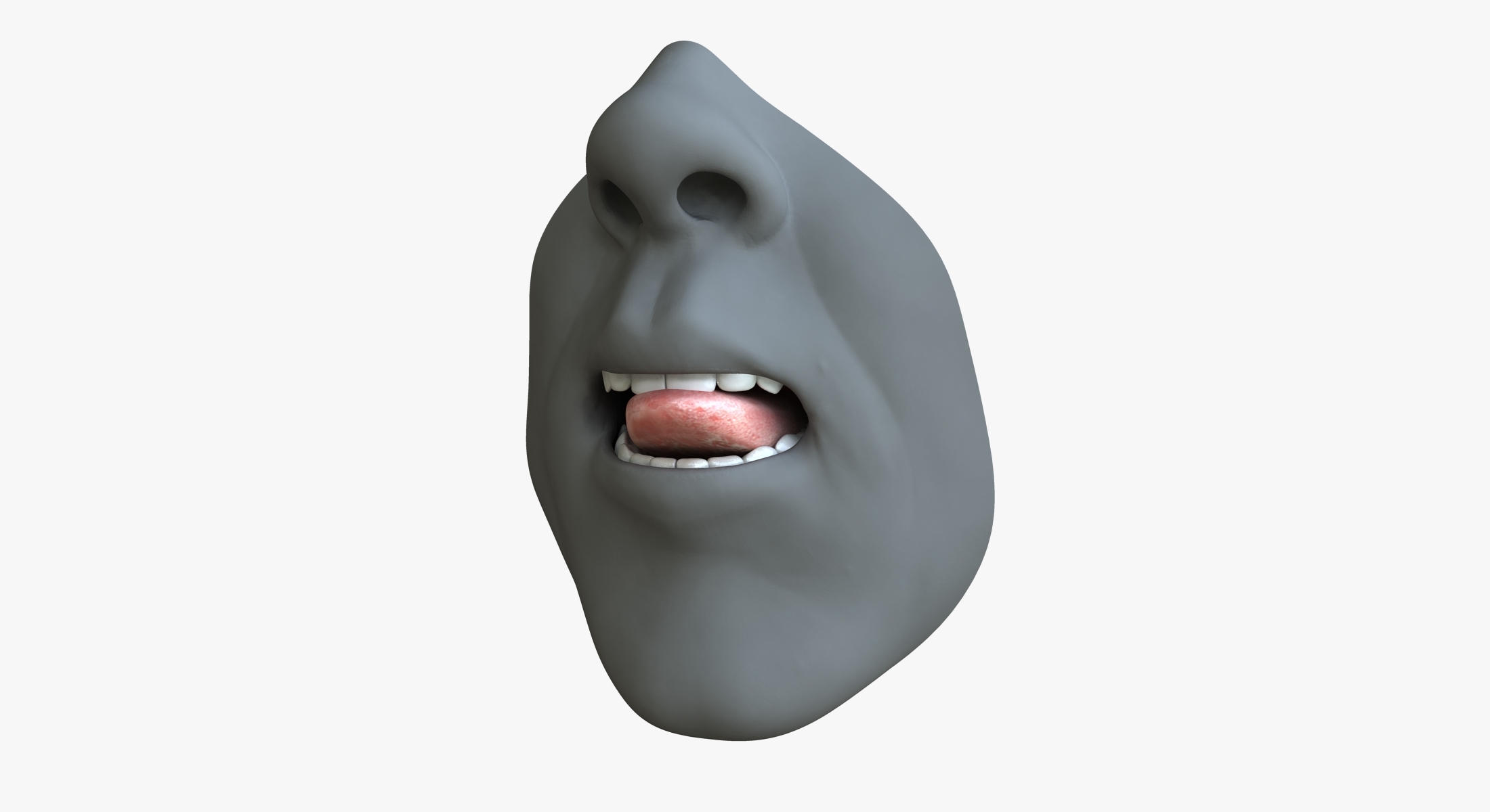male mouth rig 3d model