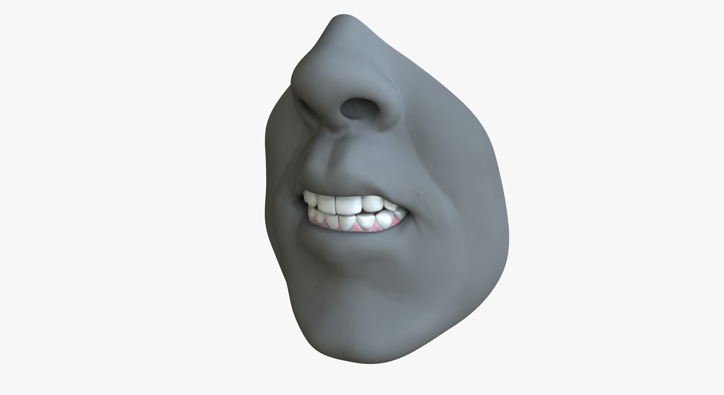 male mouth rig 3d model