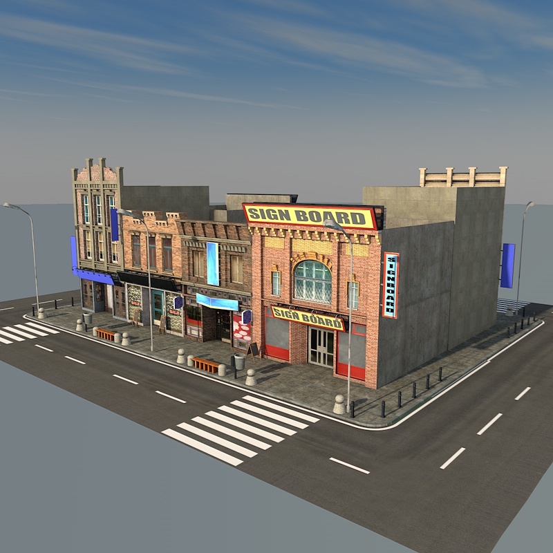3d model of street scene