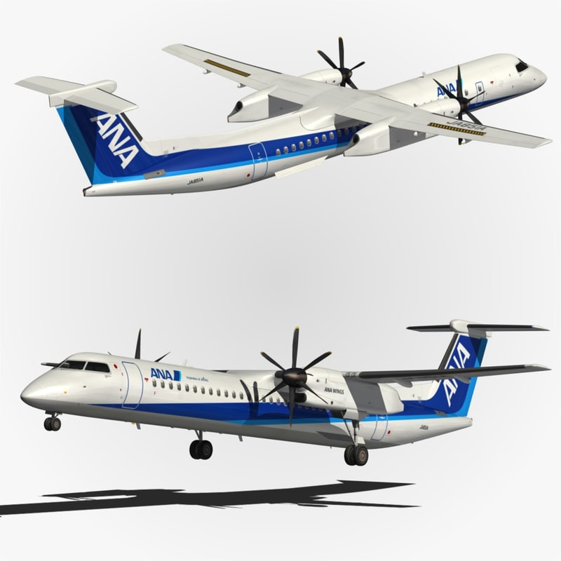 3d model bombardier dash 8 q400
