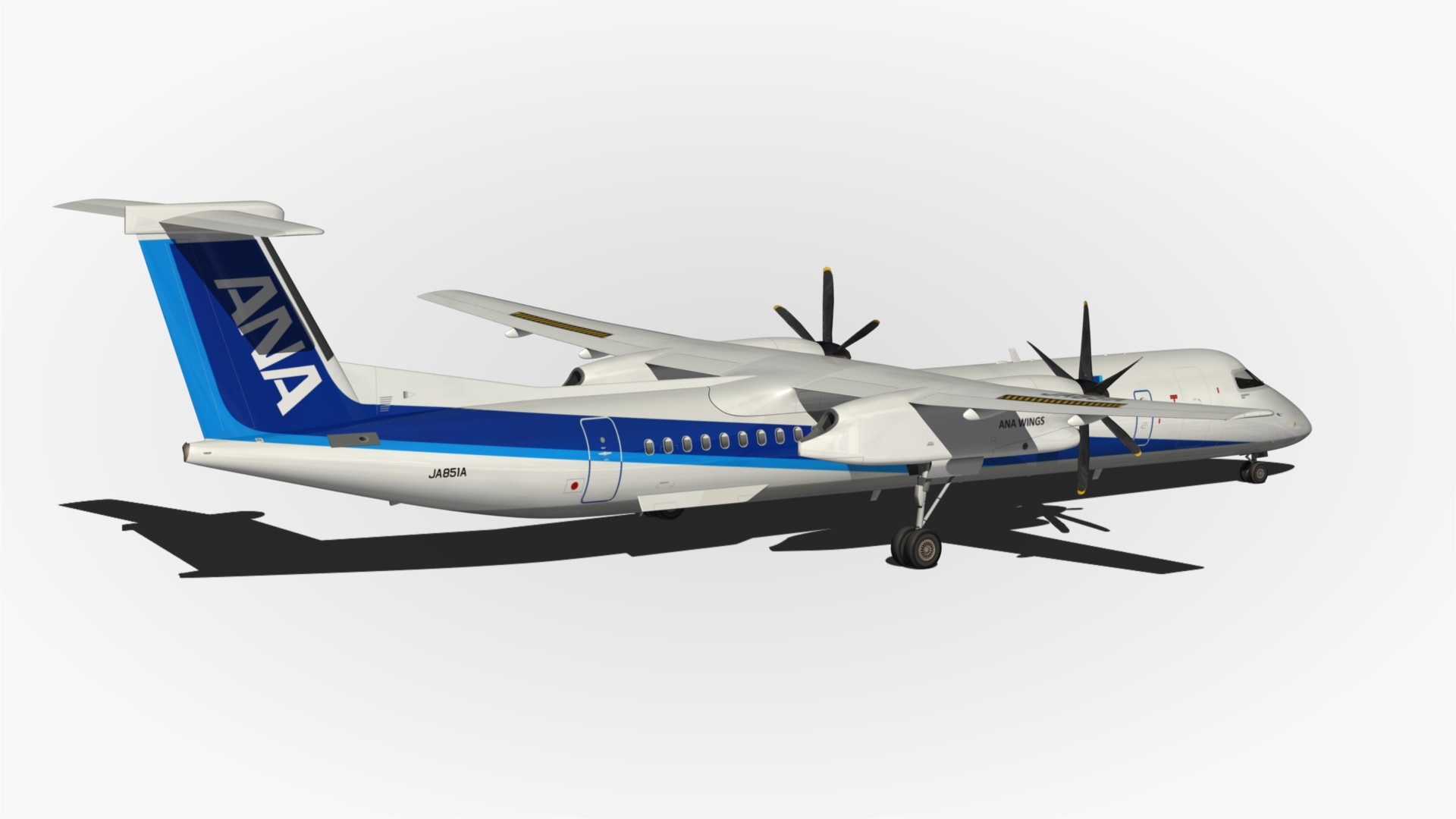 3d model bombardier dash 8 q400
