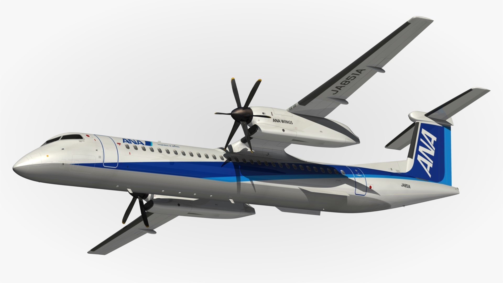 3d model bombardier dash 8 q400
