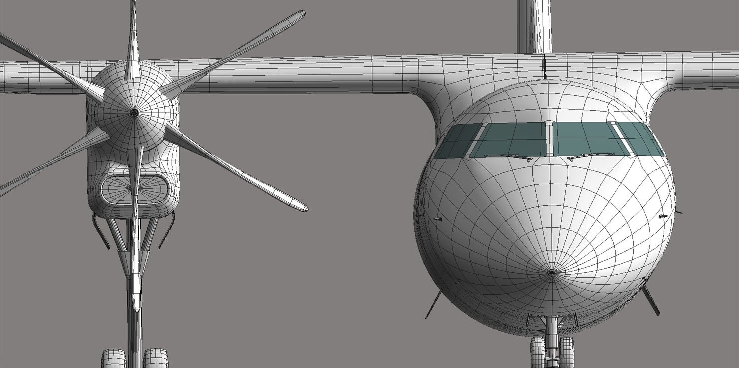 3d model bombardier dash 8 q400