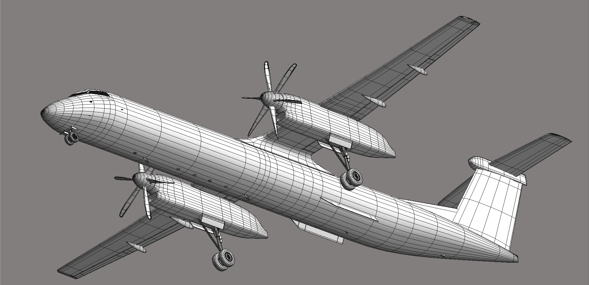3d model bombardier dash 8 q400