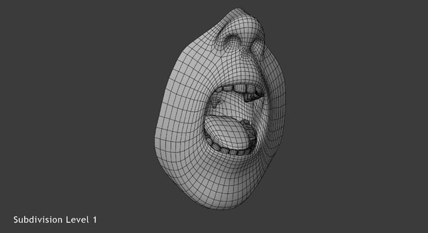 male mouth rig 3d model
