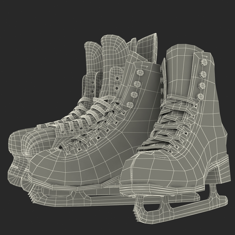 3d model ice skates hockey