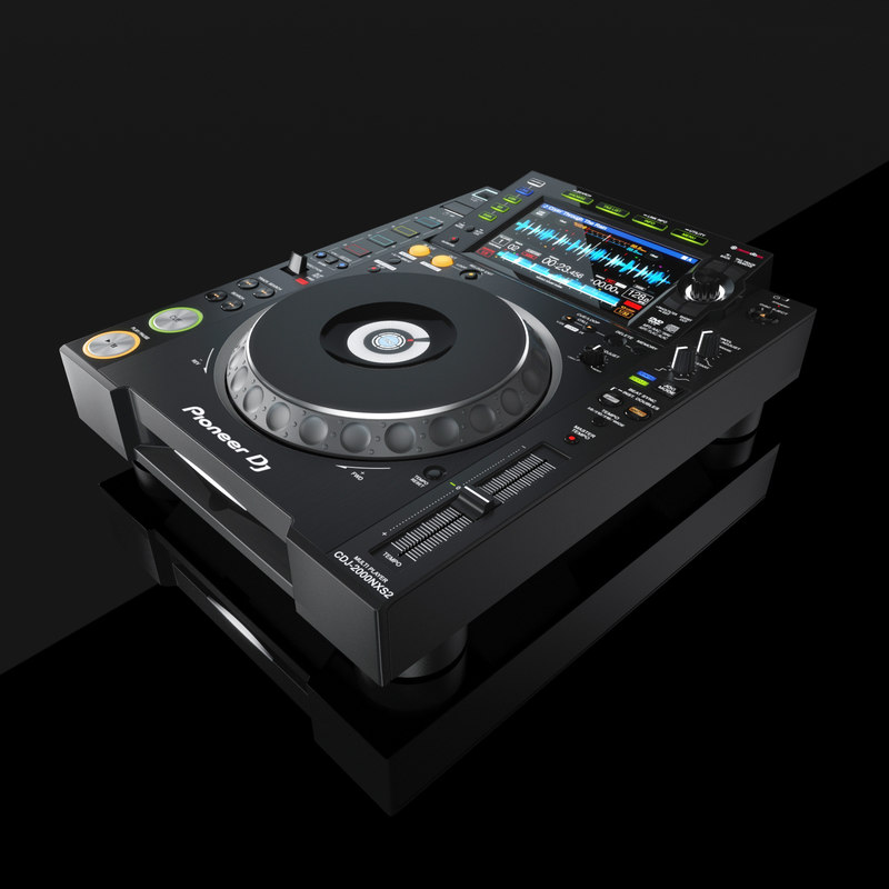 3d realistic dj turntable pioneer model