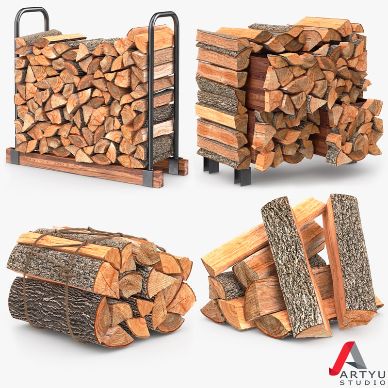 3d firewood stack set