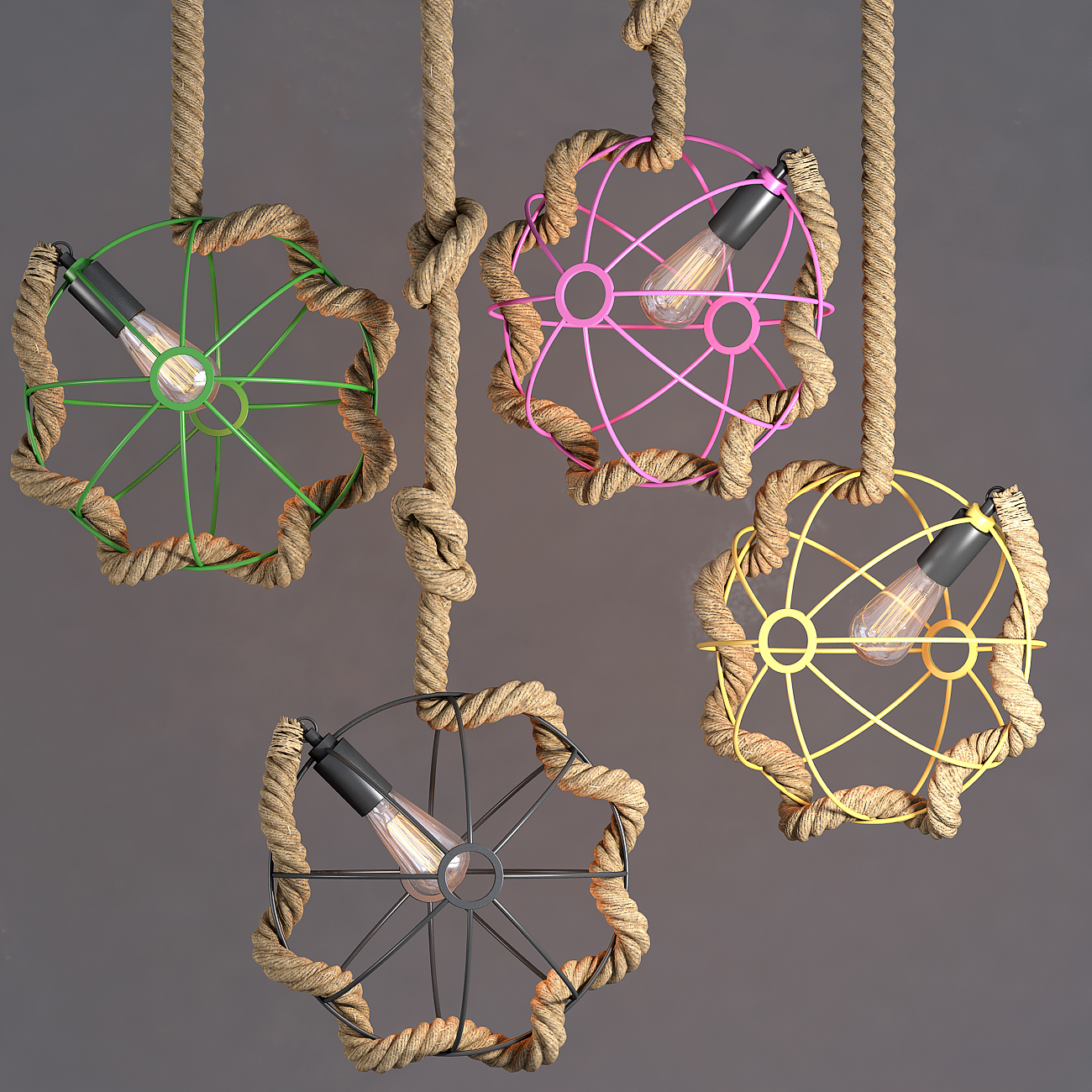 3d model of rope light lamp