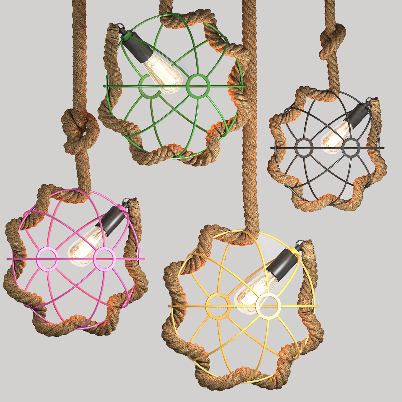 3d model of rope light lamp