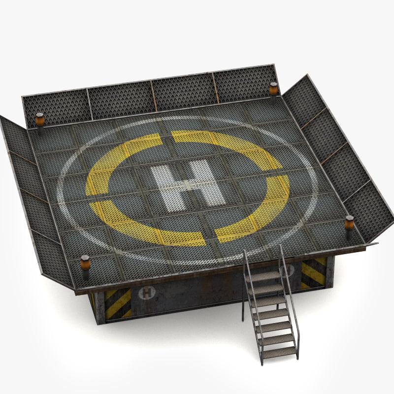 3d model helipad pad