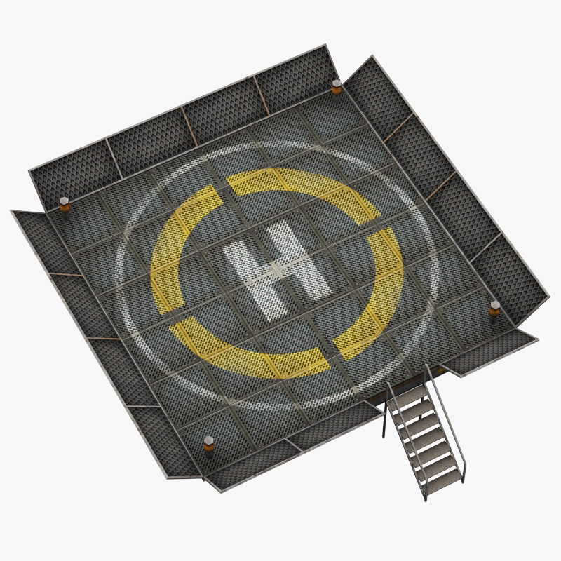 3d model helipad pad