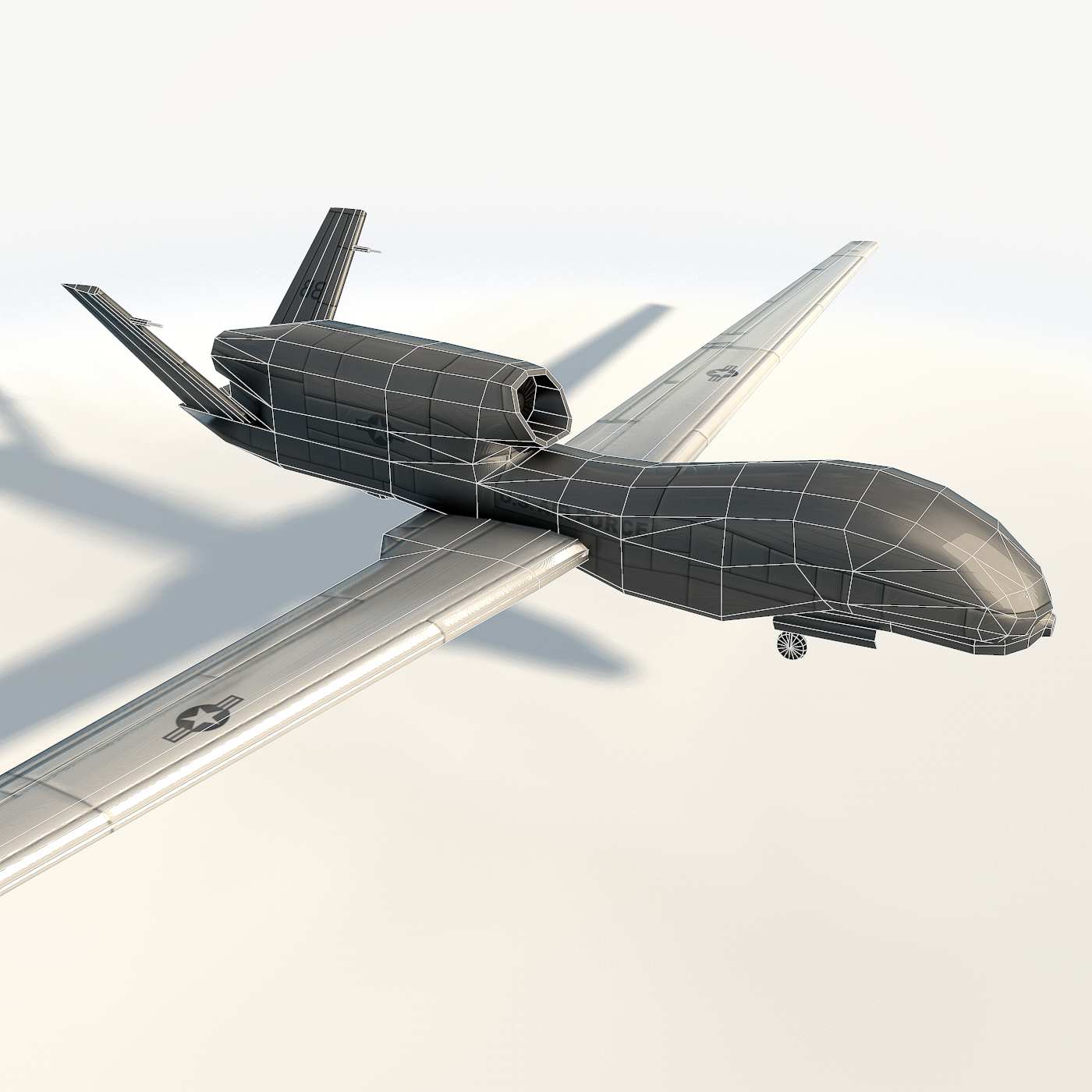 3d global hawk fighter drone uav model
