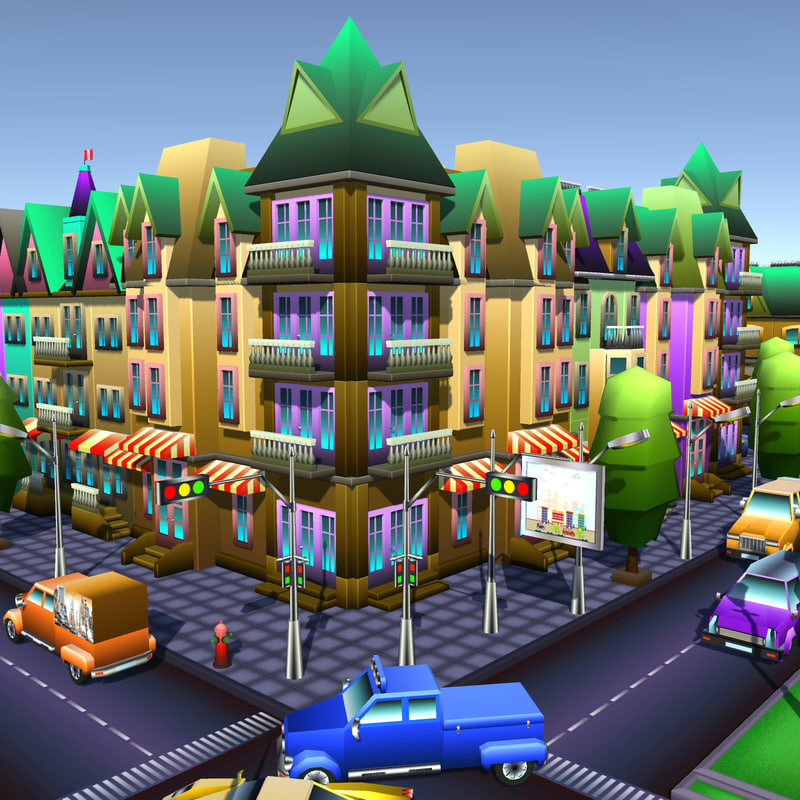 3d simple city constructor