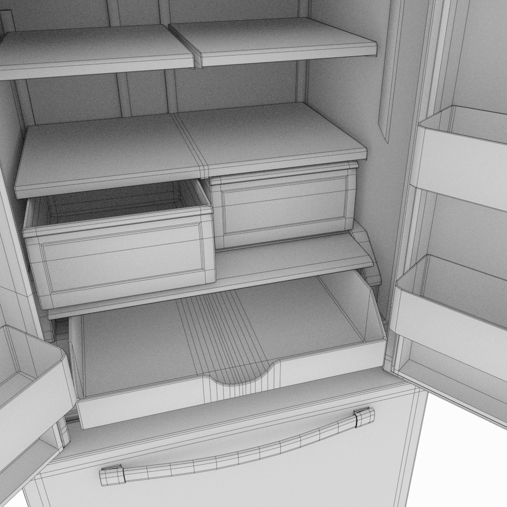 refrigerator french door 3d fbx