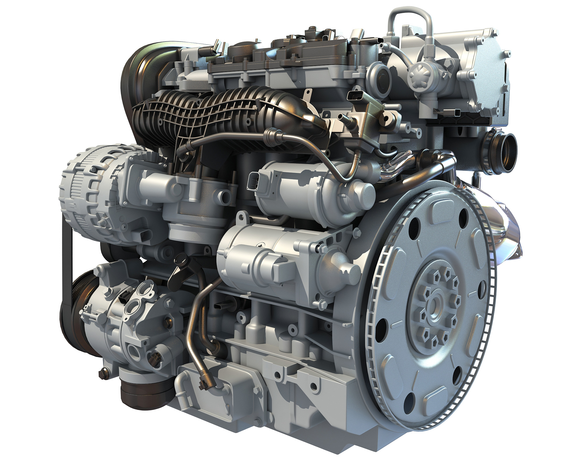 s60 t6 drive-e petrol engine 3d model