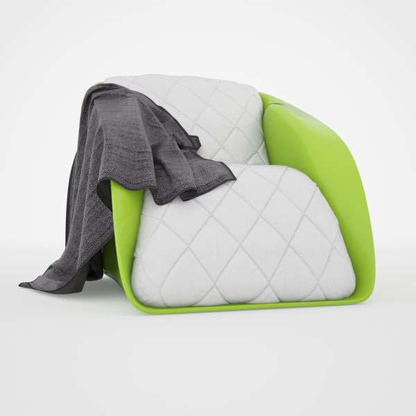 armchair chesterfield shell 3d model