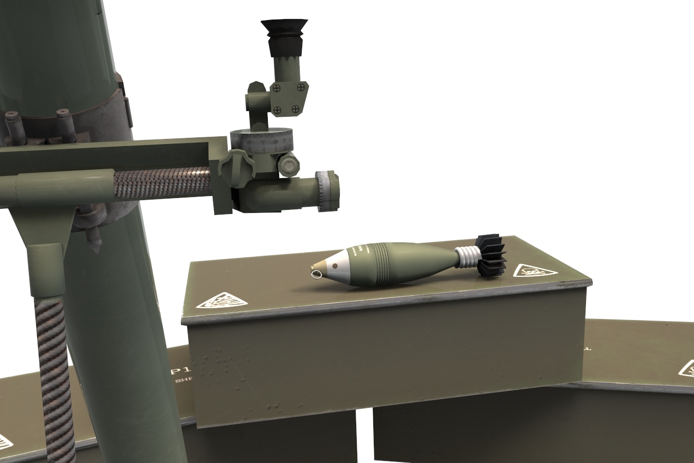 m69a 82mm mortar 3d obj