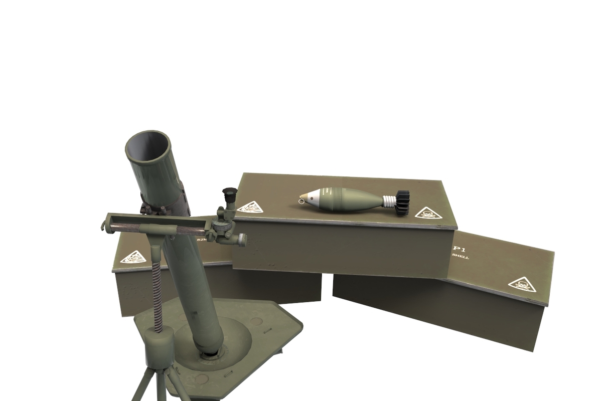 m69a 82mm mortar 3d obj