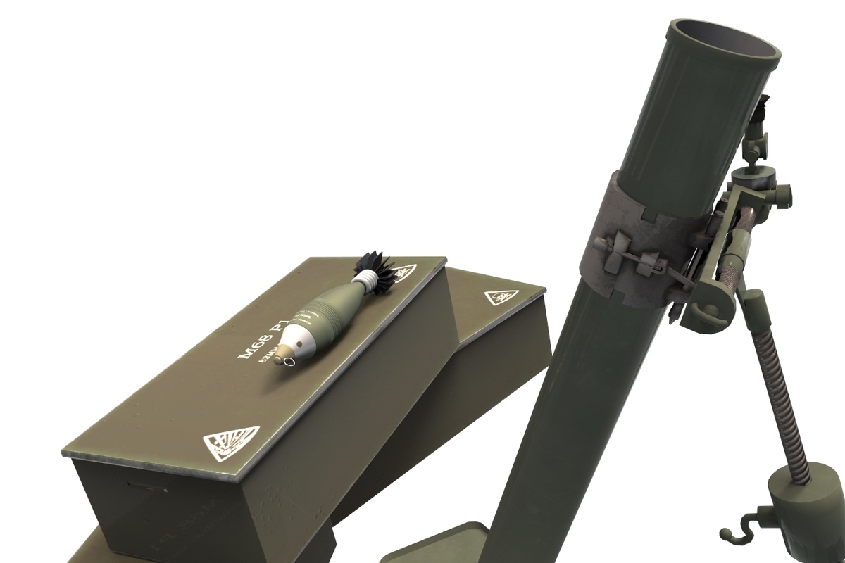 m69a 82mm mortar 3d obj