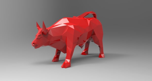 bull printing modelled 3d model