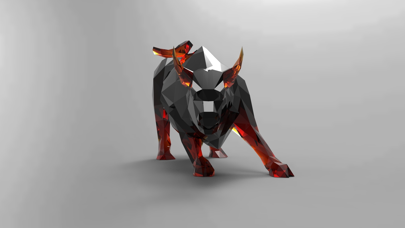 bull printing modelled 3d model