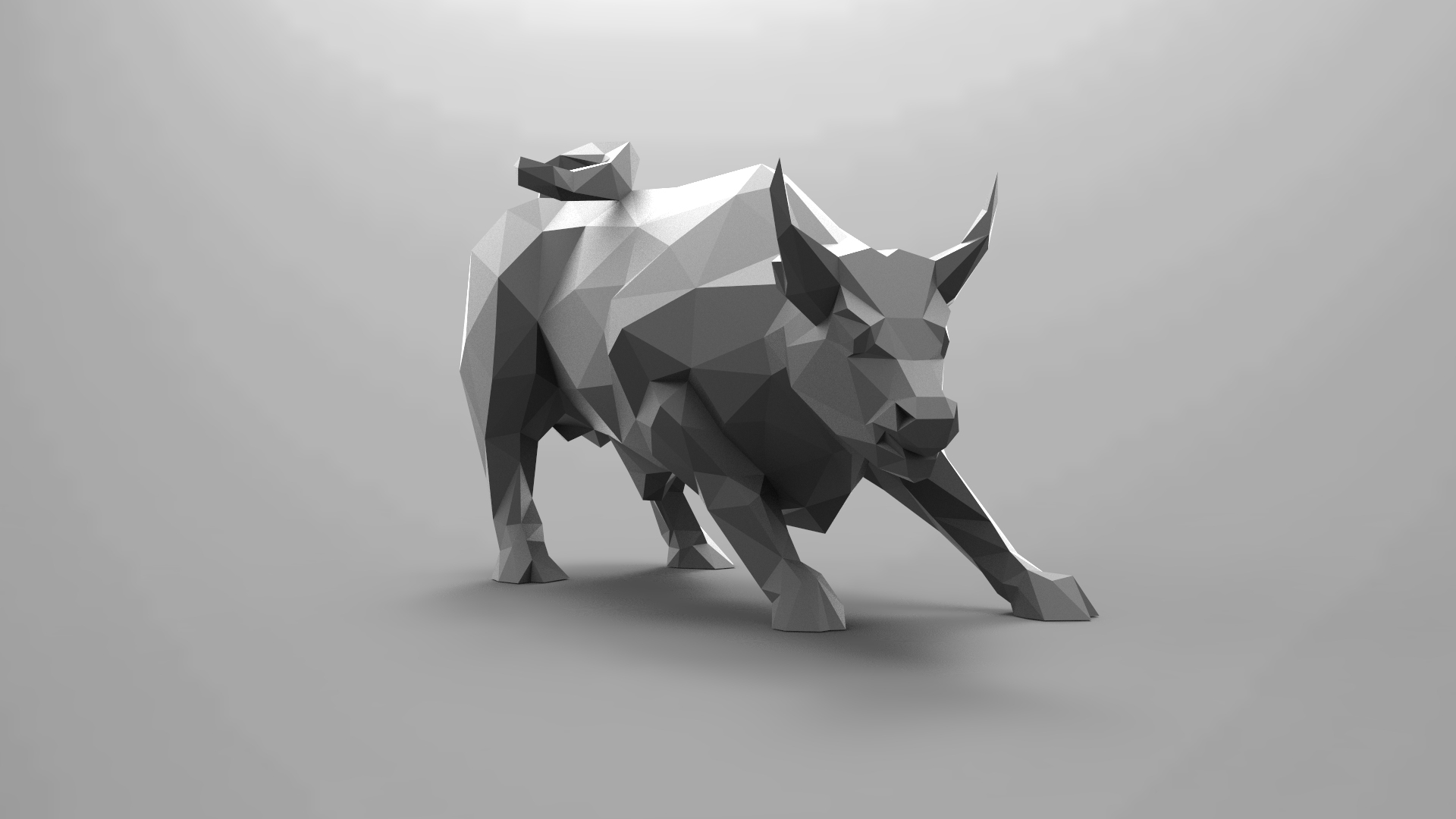 bull printing modelled 3d model