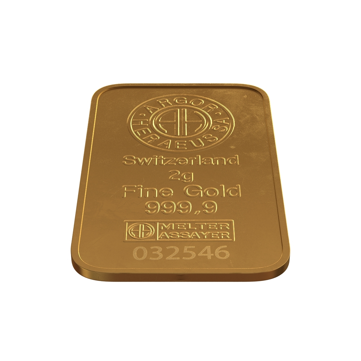 gold bar 2g 3d model