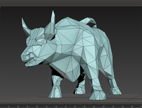 bull printing modelled 3d model