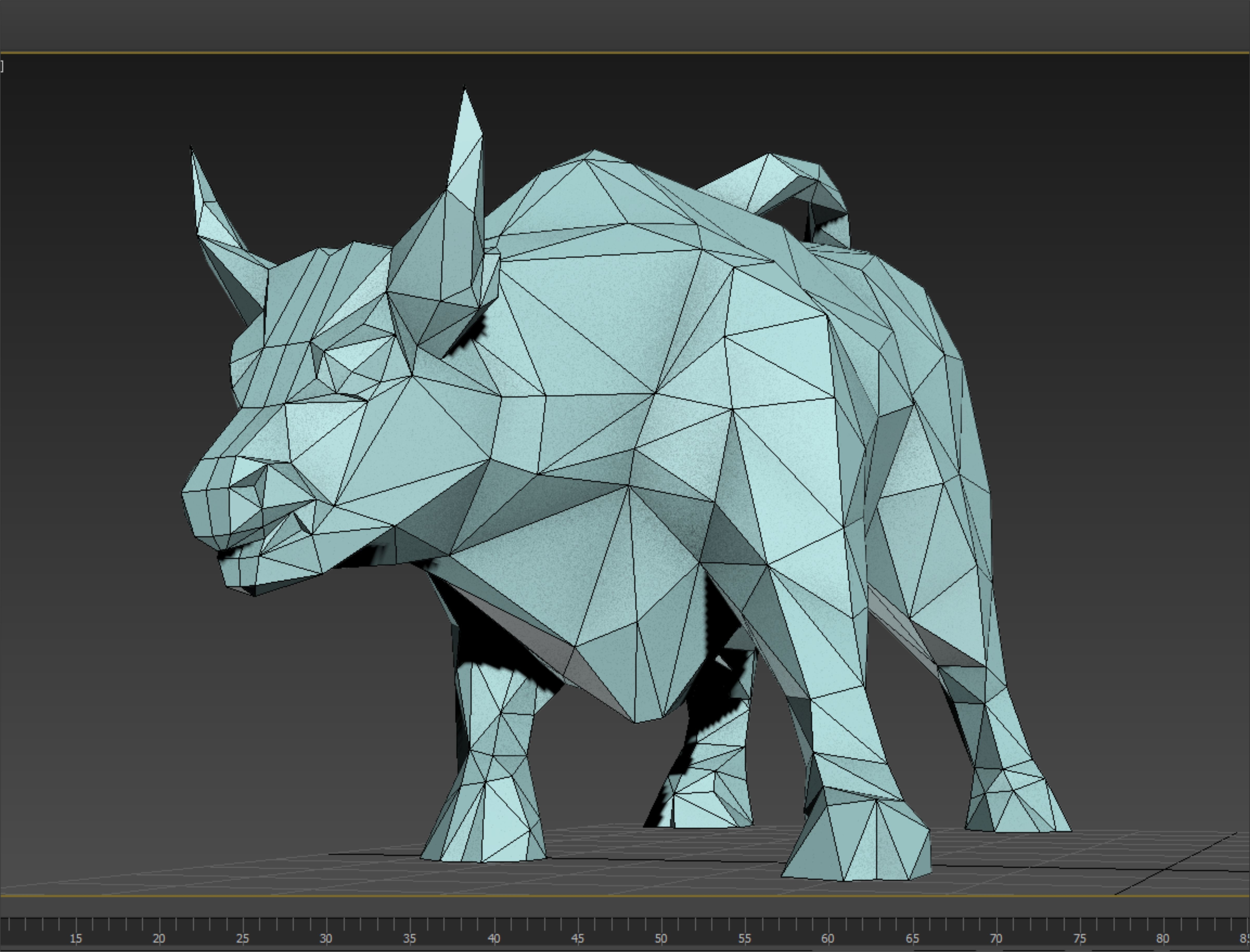 bull printing modelled 3d model