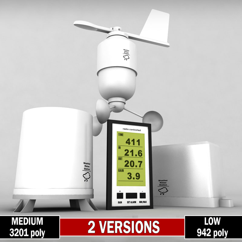 weather meteo station wireless 3d model