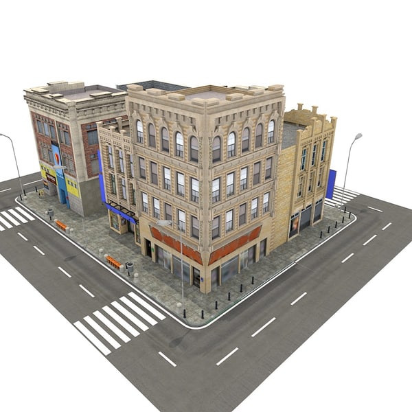 street scene 3d obj