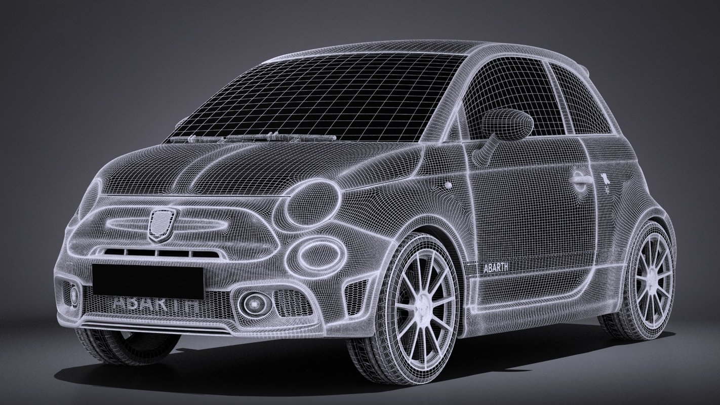 fiat 595 abarth 3d model