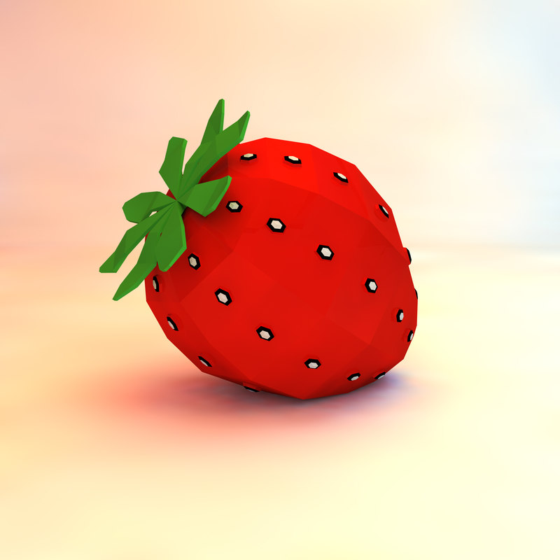 3d strawberry asset model
