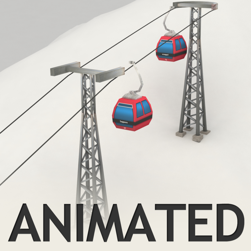 ropeway animation 3d model
