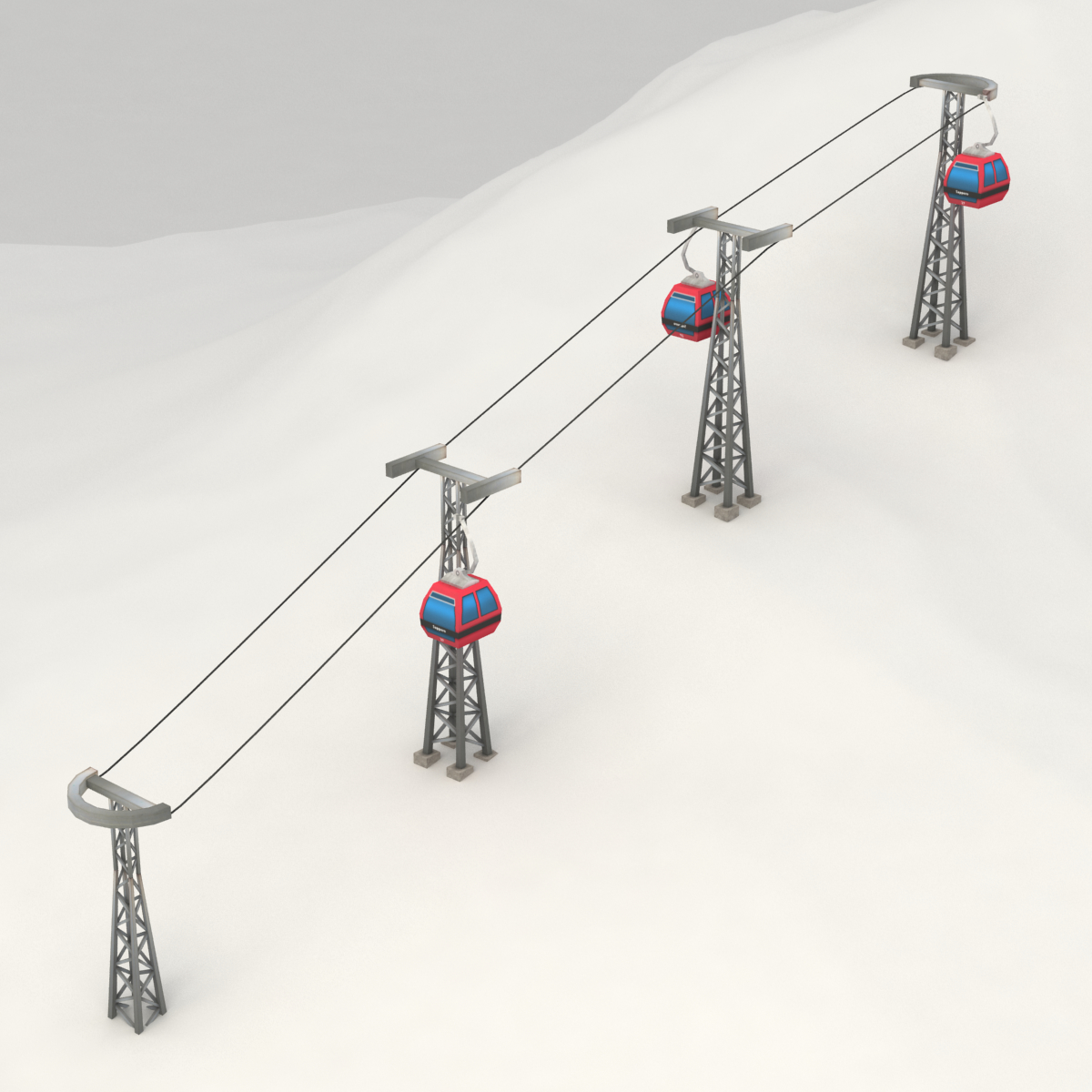 ropeway animation 3d model