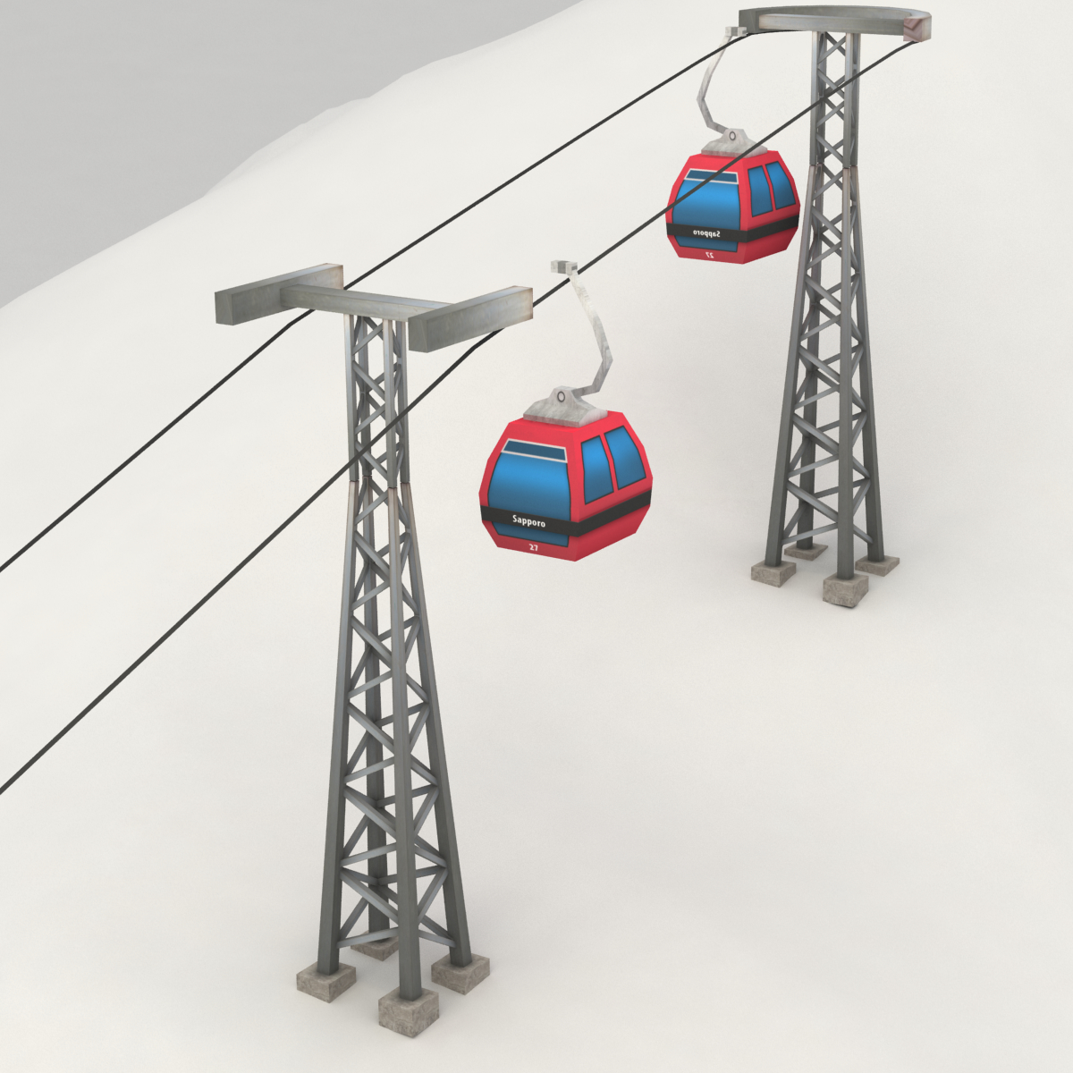 ropeway animation 3d model