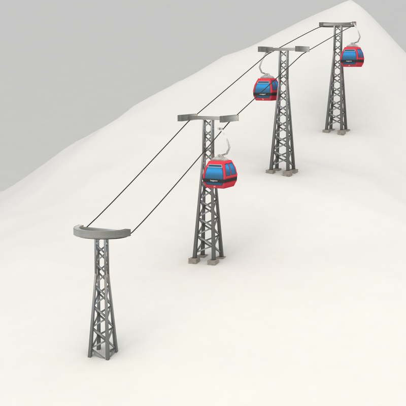 ropeway animation 3d model