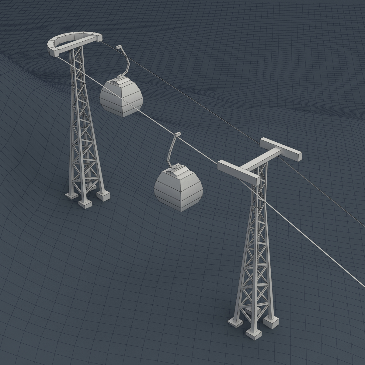 ropeway animation 3d model