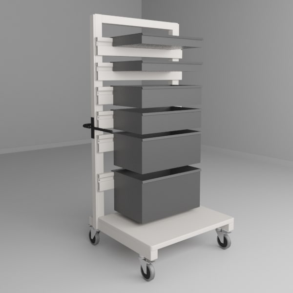 mobile height adjustable carts obj